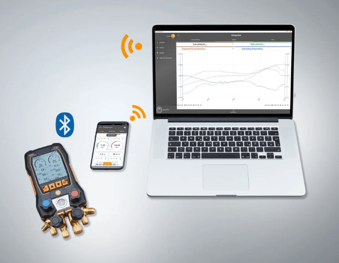 testo 570s - kit smart vácuo - Manifold digital inteligente com sondas ...